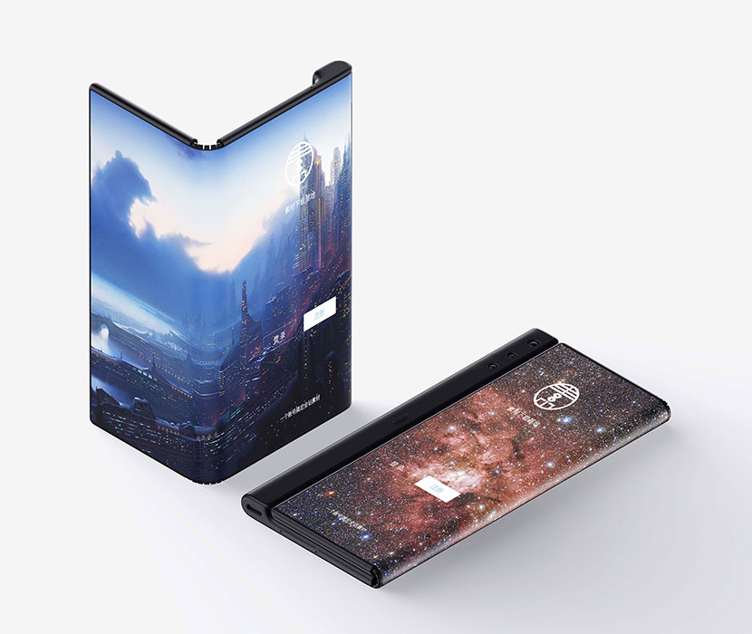 华为折叠手机样机PSD可旋转/Free Huawei Mate X Phone (Fold) Mockup-高端样机-素材魔盒网—免费素材下载